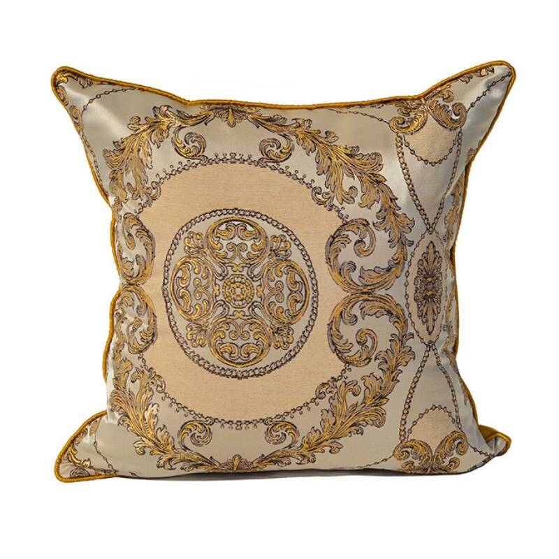 Blue Gold Velvet Ornate Italian Design Vintage Cushion Cover - Royal C ...